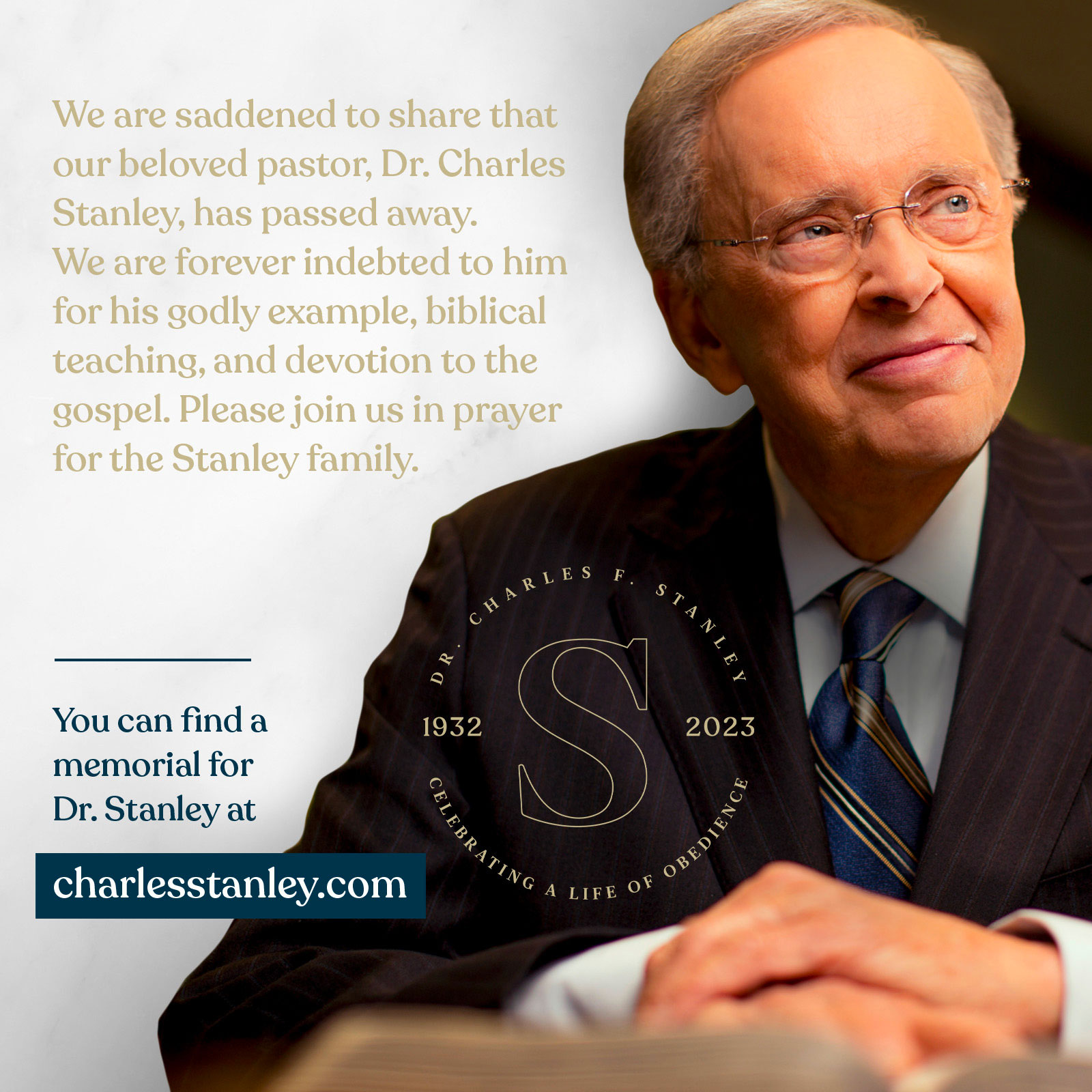 El Dr. Charles Stanley llamado a la presencia del Señor | Periódico ...